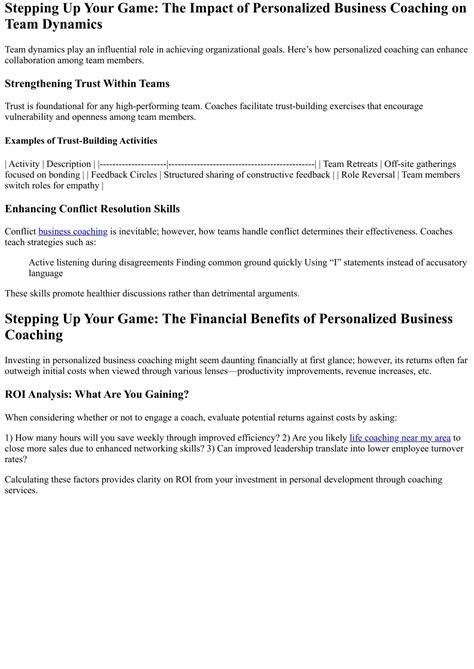 Ppt Stepping Up Your Game The Impact Of Personalized Business Coaching Powerpoint