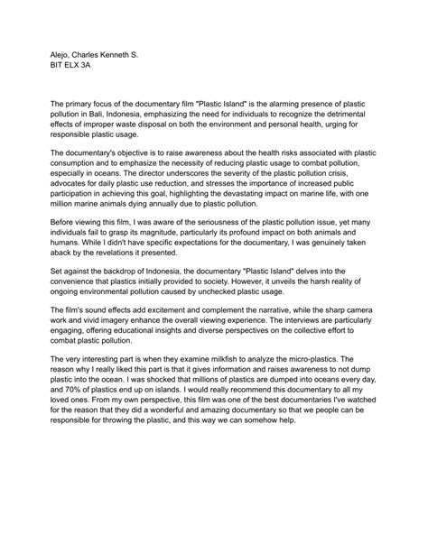 Pdf Documentary Review In “plastic Island”