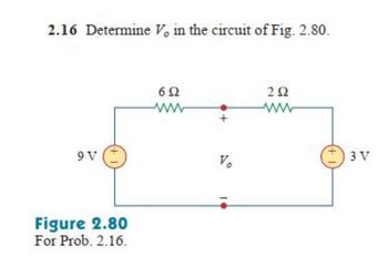 Answered 2 16 Determine To in the circuit of Fig 2 80 9V 6Ω Μ W Vo 2 Ω 3V bartleby