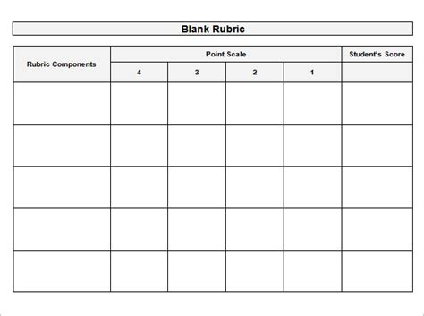 Rubric Template Free Word Excel PDF Format Free Premium Templates
