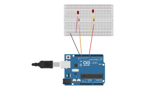 Circuit Design Blinking Of Two Leds Tinkercad