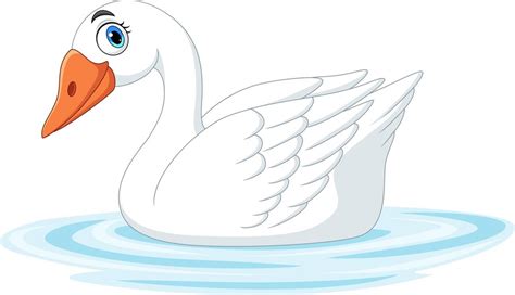 Premium Vector Cartoon Cute Swan On White Background