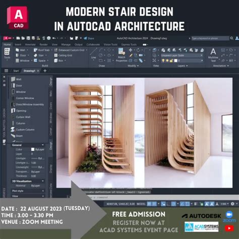modern stair design in autocad architecture acad systems autodesk gold partner training