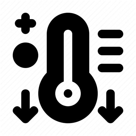 Decrease Thermometer Temperature Cold Weather Down Arrow Icon