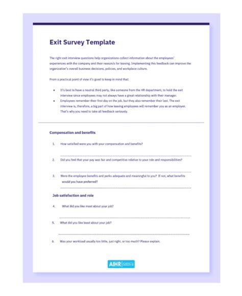 How To Create The Ultimate Exit Survey Free Template Aihr