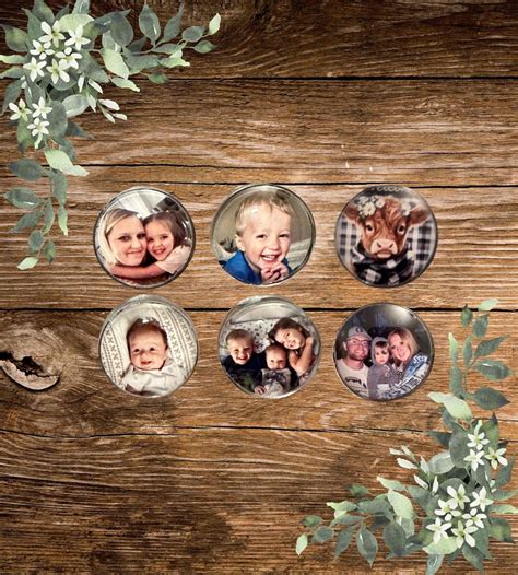 Custom Photo Magnets Round Glass Magnets Personalized T Etsy