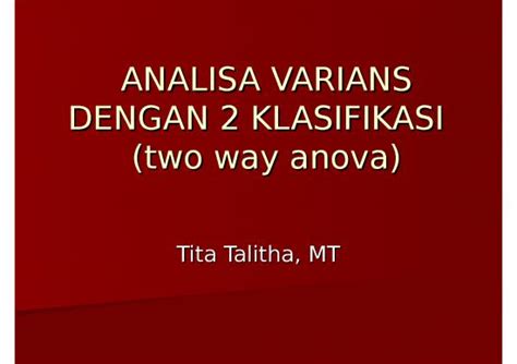 Anova Ppt 68603 Two Way Anova Anova Ppt 68603 Two Way Anova