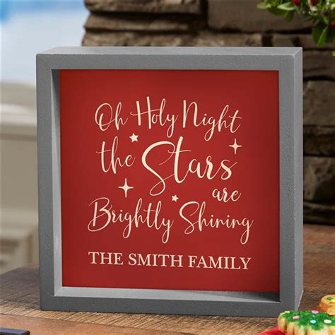 All Is Bright Personalized Holiday Led Light Shadow Box