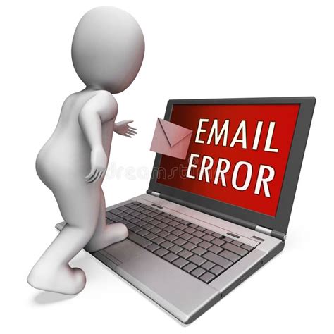 email fail error send trouble 3d rendering stock illustration