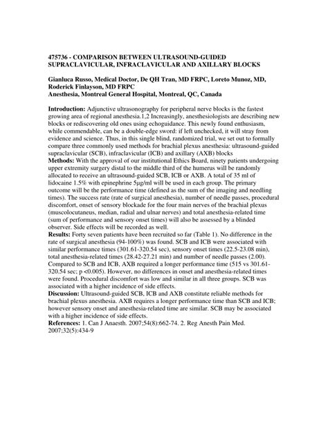Pdf Comparison Between Ultrasound Guided Supraclavicular Infraclavicular And Axillary Blocks
