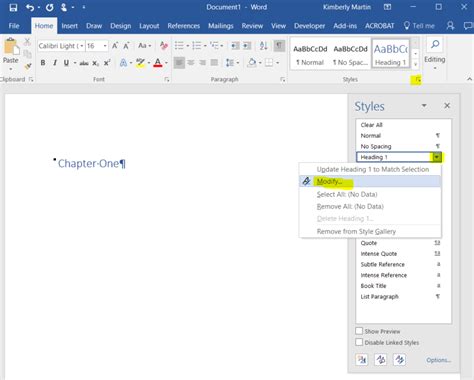 Word Tips For Writers Setting The Space Above Your Chapter Titles