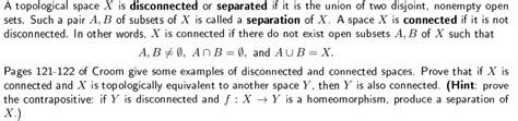 Solved A Topological Space X Is Disconnected Or Separated If