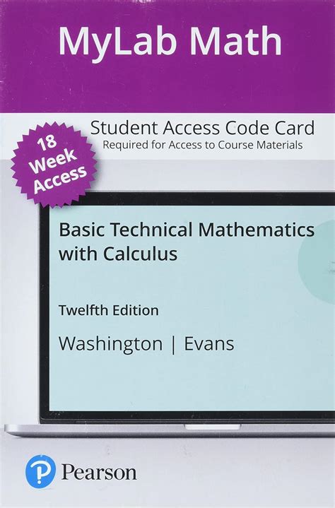 Buy Mylab Math With Pearson Etext Week Access Card For Basic Technical Mathematics With