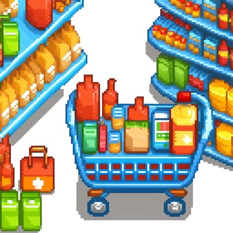 Premium Ai Image Map 3d And Supermarket Trolley With Shopping