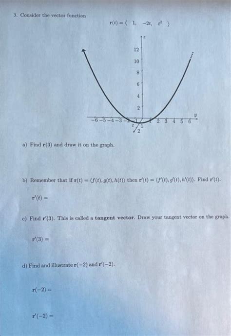 Solved 3 Consider The Vector Function R T 1 −2t T2 A