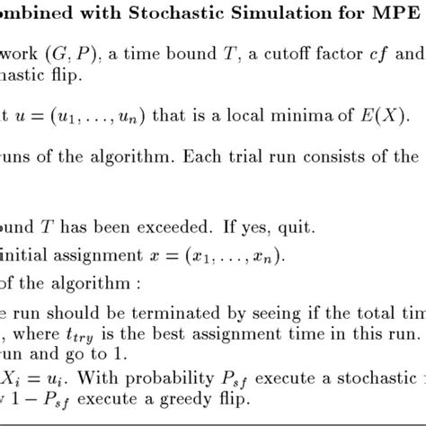 Stochastic Simulation For Mpe Download Scientific Diagram