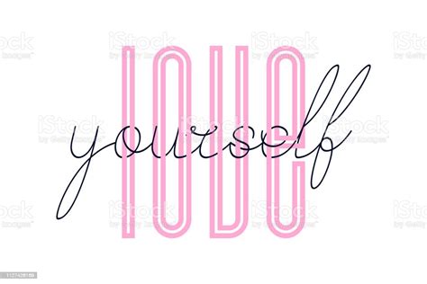 자신에 게 영감을 인용을 사랑벡터 일러스트 레이 션 디자인 T 셔츠 그래픽 패션에 대 한 인쇄 슬로건 티셔츠 스티커 카드 포스터 및 다른 창조적인 사용 귀여운에 대한 스톡