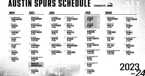 Austin Spurs Announce 2023 24 Season Schedule Austin Spurs