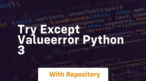 Try Except Valueerror Python 3 Youtube