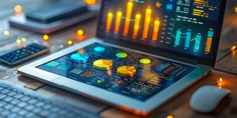 Dynamic Data Visualization On Digital Tablet Business Analytics