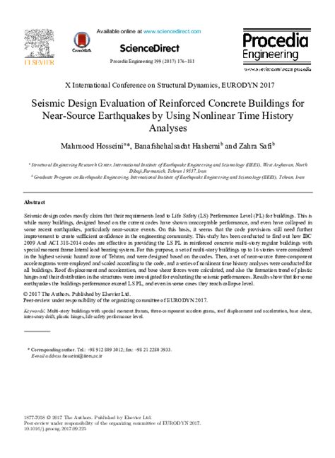 Pdf Seismic Design Evaluation Of Reinforced Concrete Buildings For