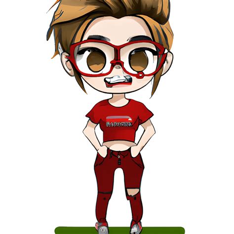 Girl With Brown Spikey Hair Glasses Braces On Her Teeth Full · Creative