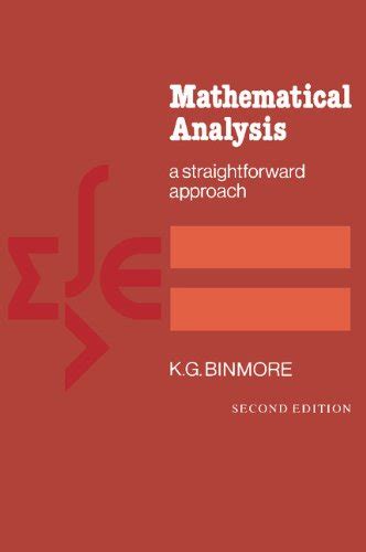 Solutions For Mathematical Analysis A Straightforward Approach 2nd By Binmore Kg Book