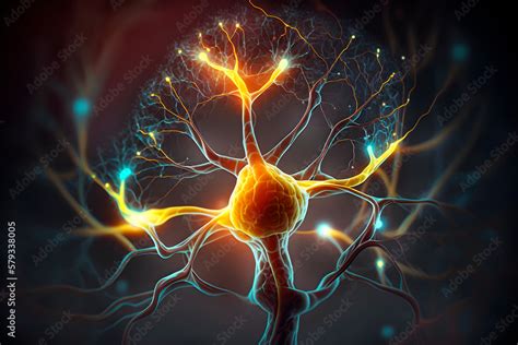 Red Neuronal En El Cerebro Humano Que Muestra La Activación De Neuronas