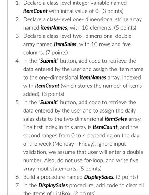 Solved Sales Report Input Them Daily Sales Them Monday