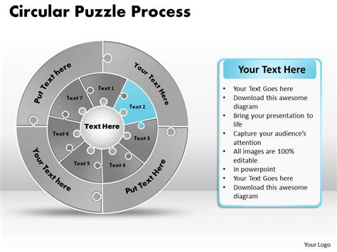Circular Puzzle Flowchart Process Diagram PowerPoint Presentation