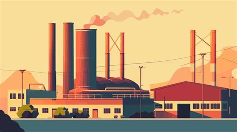 산업 건물 터 일러스트레이션 프리미엄 Ai 생성 벡터