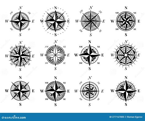 Conjunto De ícones De Compasso ícones De Ressonância Eólica Símbolo