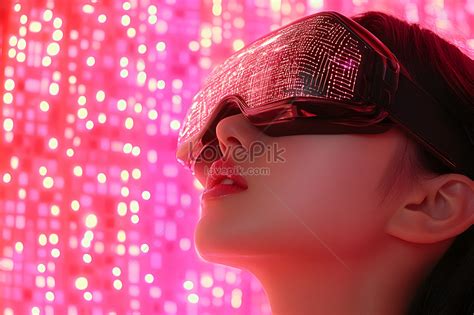 Vr 안경을 쓴 여자 사진 무료 다운로드 Lovepik