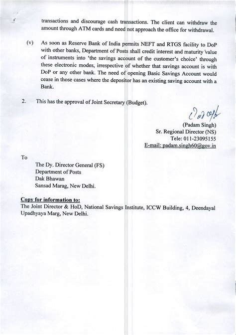 Payment Of Interest And Maturity Value Of Small Savings Instruments