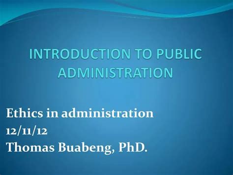 PPT INTRODUCTION TO PUBLIC ADMINISTRATION PowerPoint Presentation