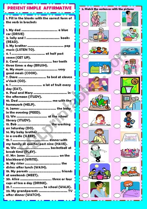 Present Simple Affirmative Esl Worksheet By Dinglesazara