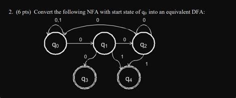 Solved 6 Pts Convert The Following NFA With Start State Of Chegg Com