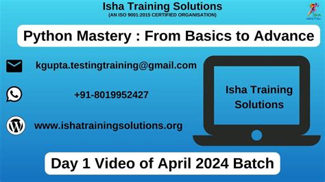 Python Mastery Basics To Advance Day 1 Pls Contact Or Whatsapp Us On