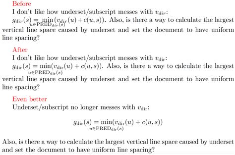 Math Mode Formatting Maximum Vertical Spacing Of Underset And Finding Maximum Vertical Spacing