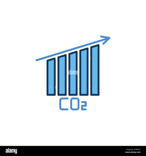 Co2 Carbon Dioxide Bar Chart With Arrow Vector Concept Colored Icon Or Symbol Stock Vector