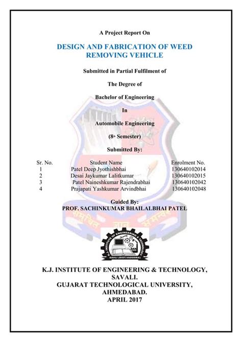 Design And Fabrication Of Weed Removing Vehicle PDF