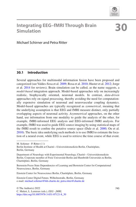 Pdf Integrating Eegfmri Through Brain Simulation