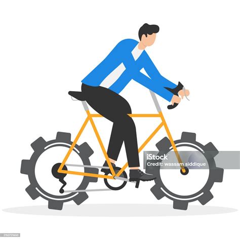 자전거를 타고 타겟으로 향하는 사업가 개념 비즈니스 벡터 일러스트 레이 션 결심에 대한 스톡 벡터 아트 및 기타 이미지 결심