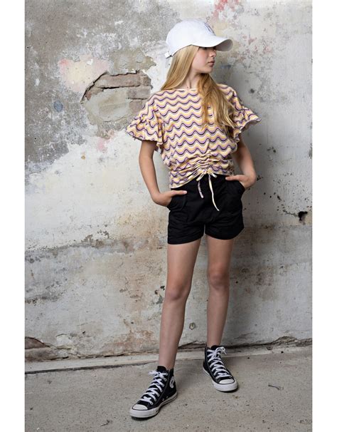 Simoa Washed Stretch Twill Short Jet Black Bij Broer And Zus