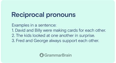 Understanding Reciprocal Pronouns Definition Examples Grammar Grammarbrain