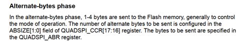 Stm32 QSPI QuadSPI Alternate Bytes Purpose Electrical Engineering Stack Exchange