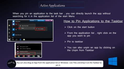 Task Bar And Start Menu In Window 10 Class IV PPTX Operating Systems Computer Software