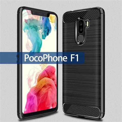 For Xiaomi Pocophone F Case Carbon Fiber Shockproof TPU Back Cover Protective Back Shell For