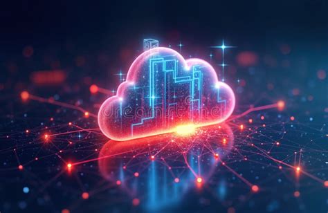 Modern Illustration Shows Glowing Cloud Computing Concept Digital