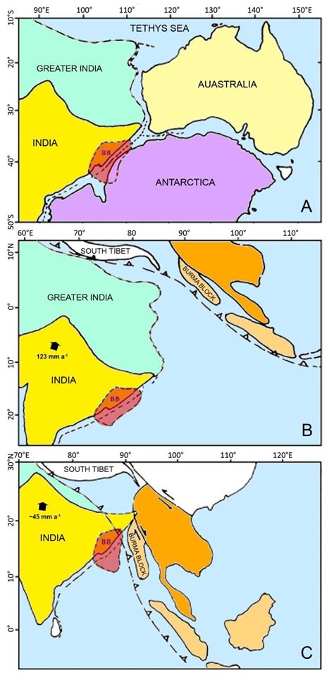Palaeographic Reconstructions Showing The Position Of The Bengal Basin Download Scientific